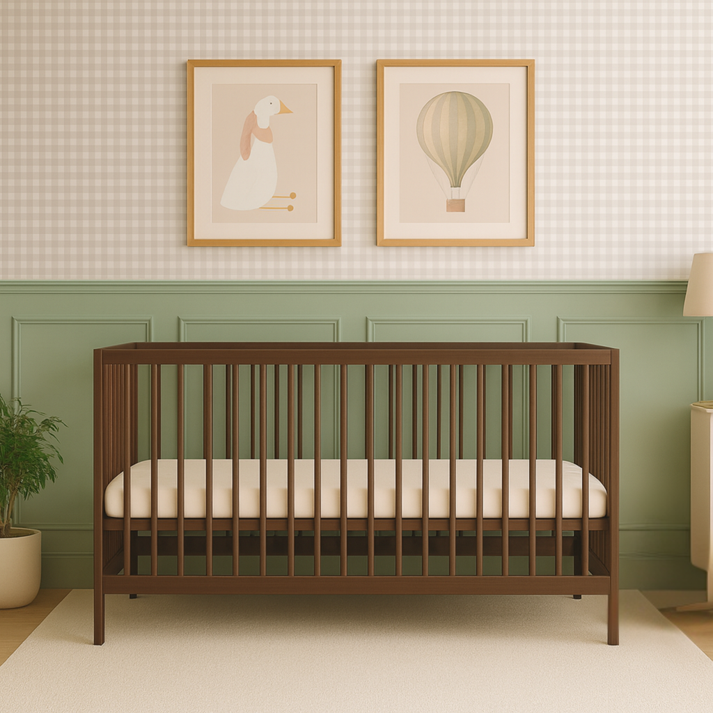 Midi Cot Bed - Vintage Walnut (140x70) | Solid Beechwood | Mokee
